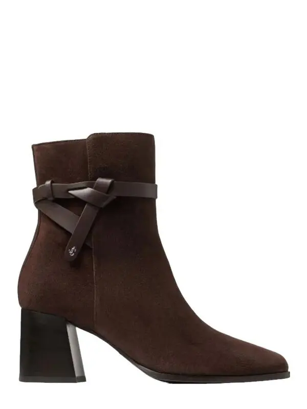 JIMMY CHOO Lawton Knotted-strap Leather Boots - Black