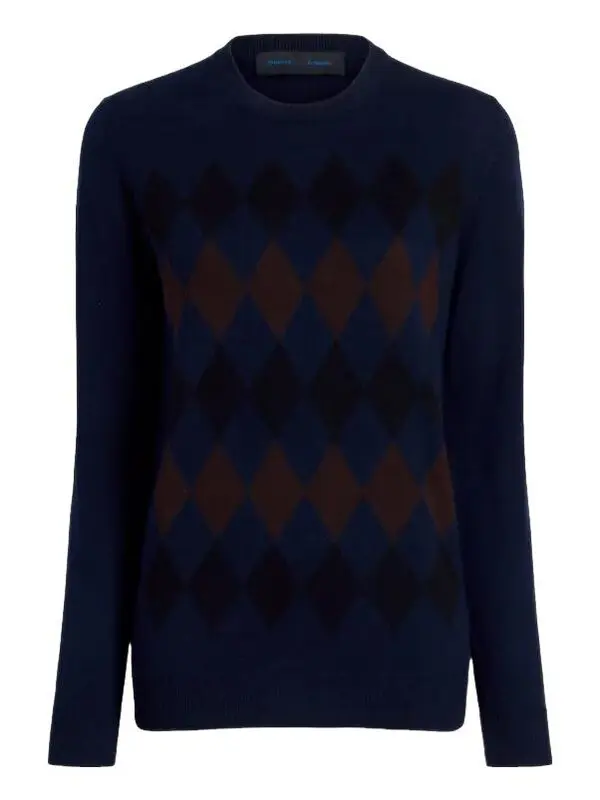 Proenza Schouler Diamond-pattern Merino Wool-silk Blend Sweater - Black