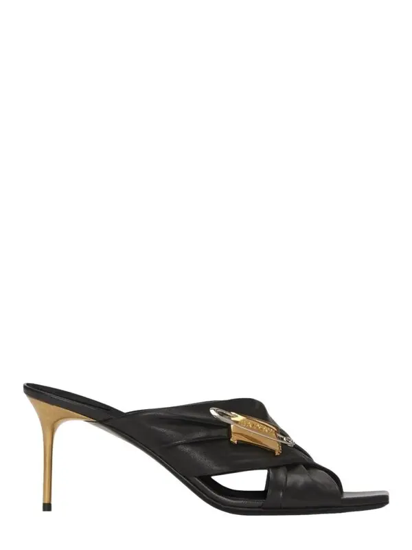 Balmain Safety Pin Mules - Black