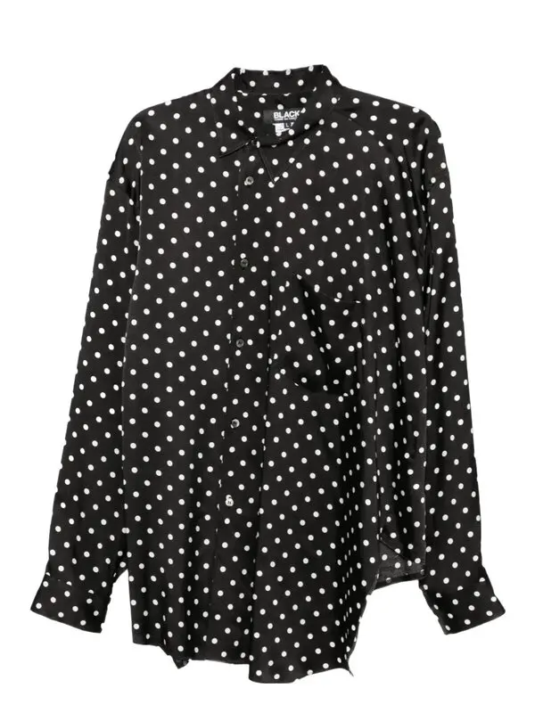 Comme Des Garçons Polka-dot Asymmetric Shirt - Black