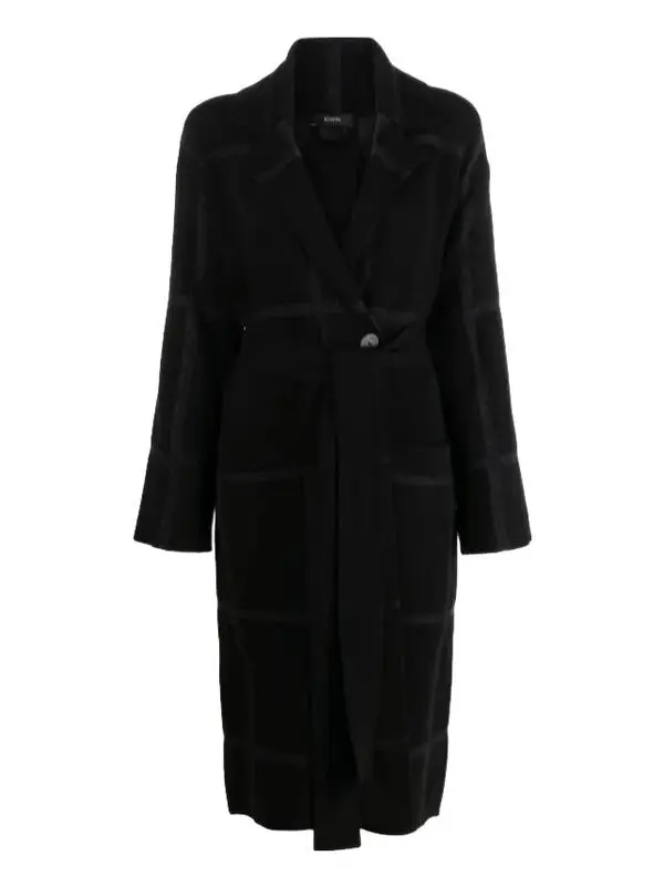 JOSEPH Single-breasted Belted Coat - Black