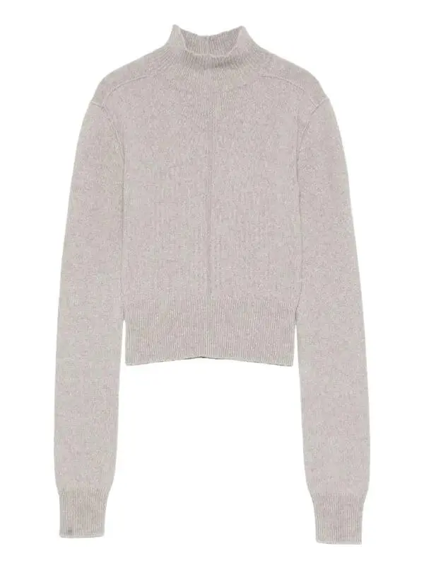 Rick Owens Headon High-neck Cropped Sweater - Pearl Gray