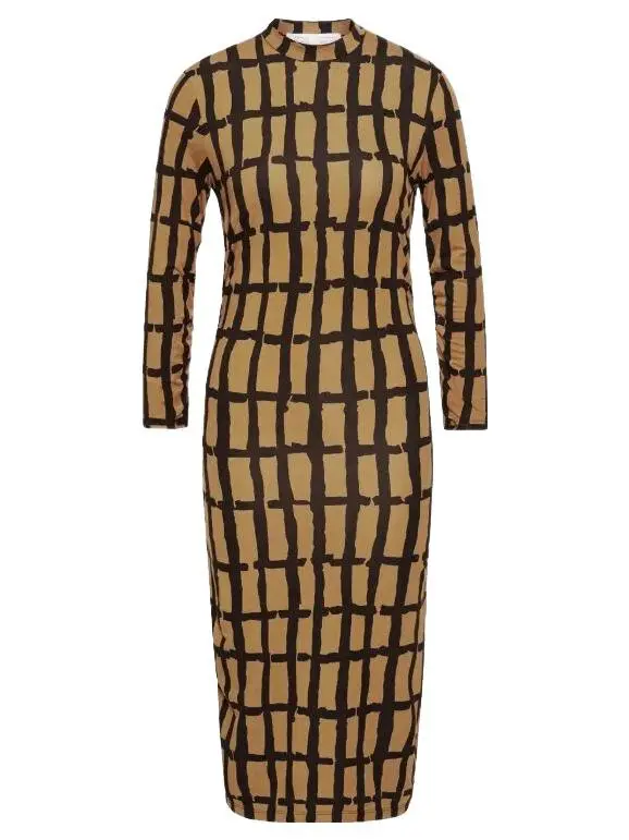 Proenza Schouler Grid-print Midi Dress - Brown