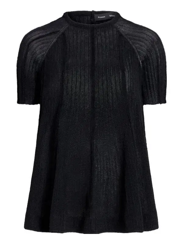 Proenza Schouler Tavia Knitted Top - Black