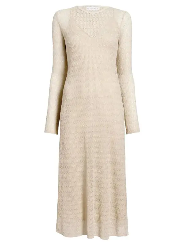 Proenza Schouler Knitted Long-sleeve Midi Dress - Nude