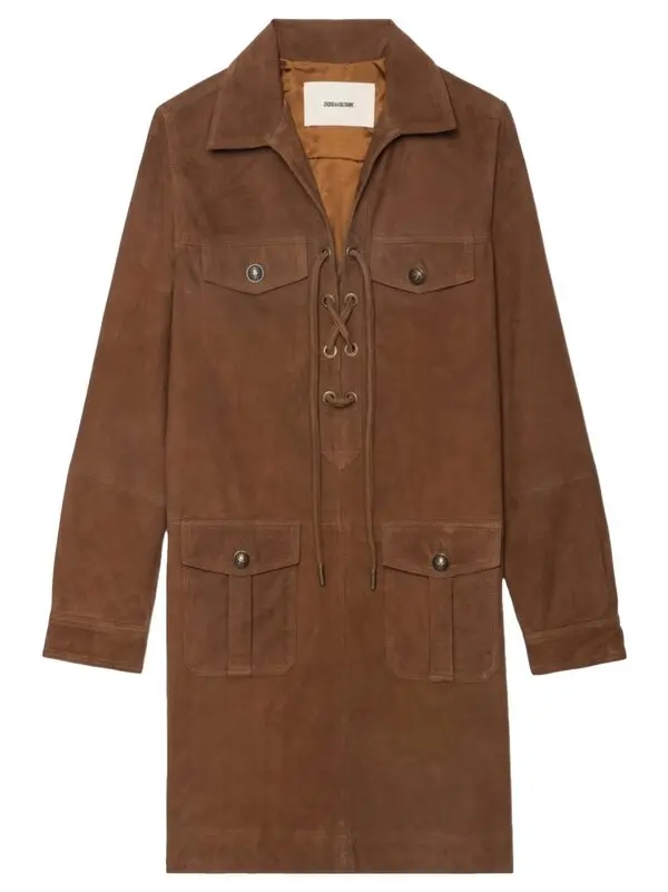 Zadig&Voltaire Remacha Lace-up Mini Dress - Brown