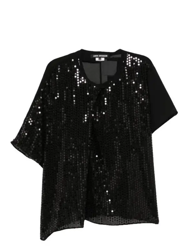 Junya Watanabe X Comme Des Garçons Sequin Short-sleeved Top - Black