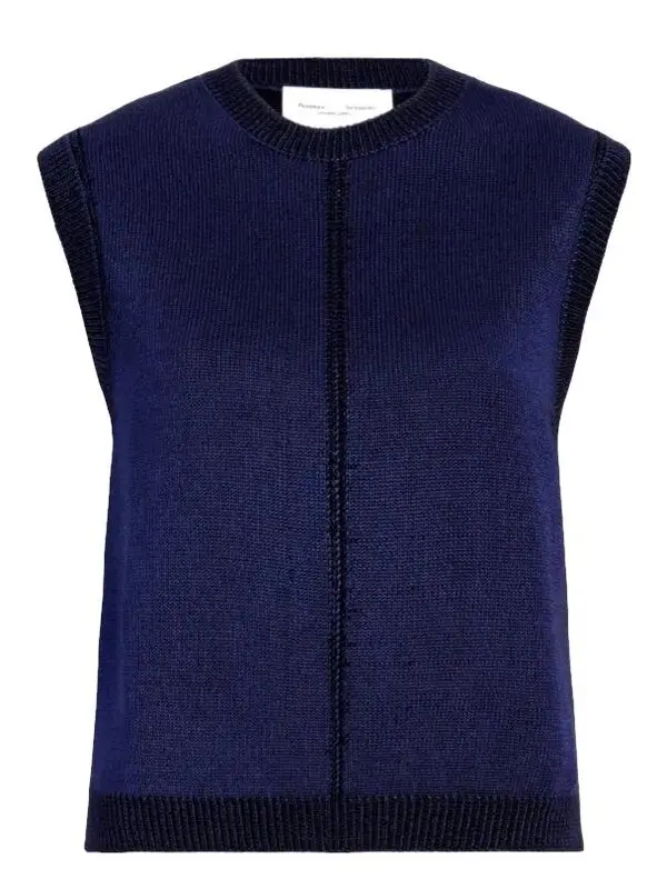 Proenza Schouler Emily Sleeveless Ribbed Knit Top - Black