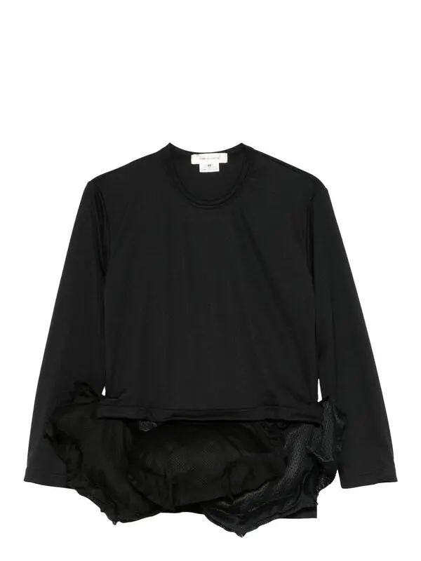 Comme Des Garçons Padded-hem Long-sleeve Top - Black