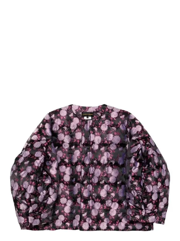 Comme Des Garçons Floral Detail Puffer Jacket - Black