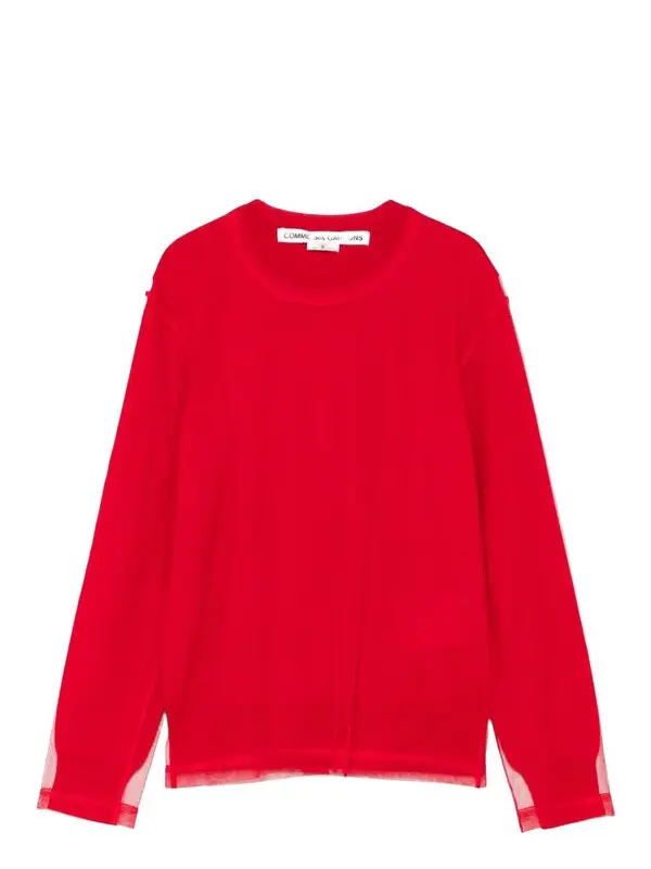 Comme Des Garçons Layered Crew Neck Long Sleeve Top - Red