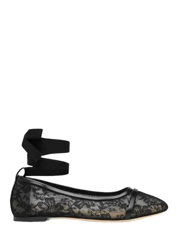MALONE SOULIERS Sabina Floral-lace Ballet Flats - Black