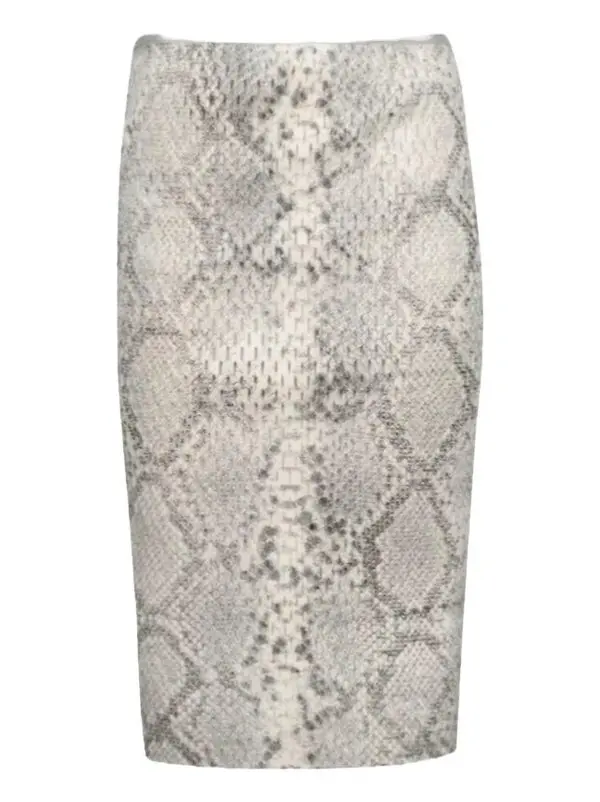 Alexander Wang Printed Mid-rise Midi Skirt - Gray