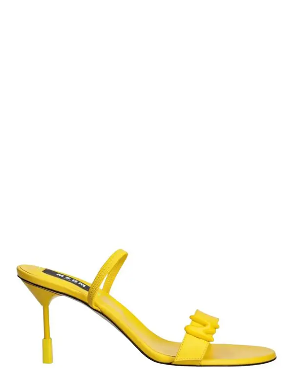 MSGM Logo-plaque Stiletto Sandals - Yellow