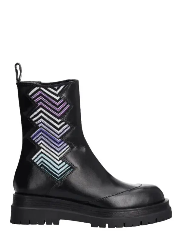 Missoni Zigzag-detail Ankle Boots - Black