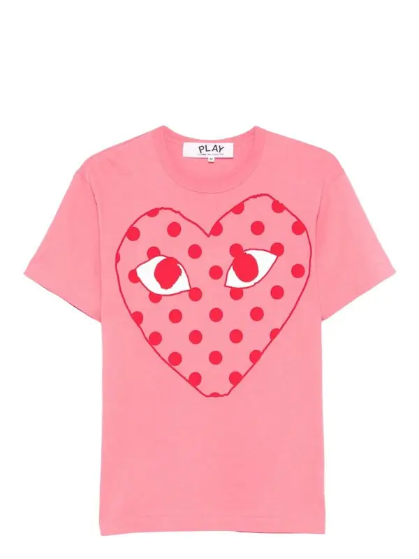 Play Comme Des Garcon Logo-print Cotton T-shirt - Pink