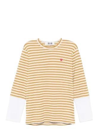 Play Comme Des Garcon Striped Long-sleeve T-shirt - Nude