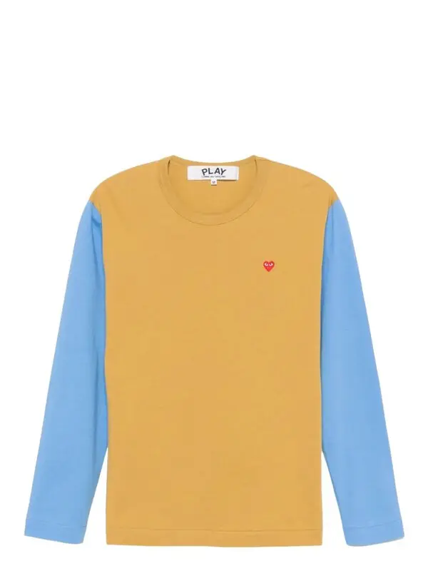 Play Comme Des Garcon Logo-appliqué Cotton T-shirt - Yellow
