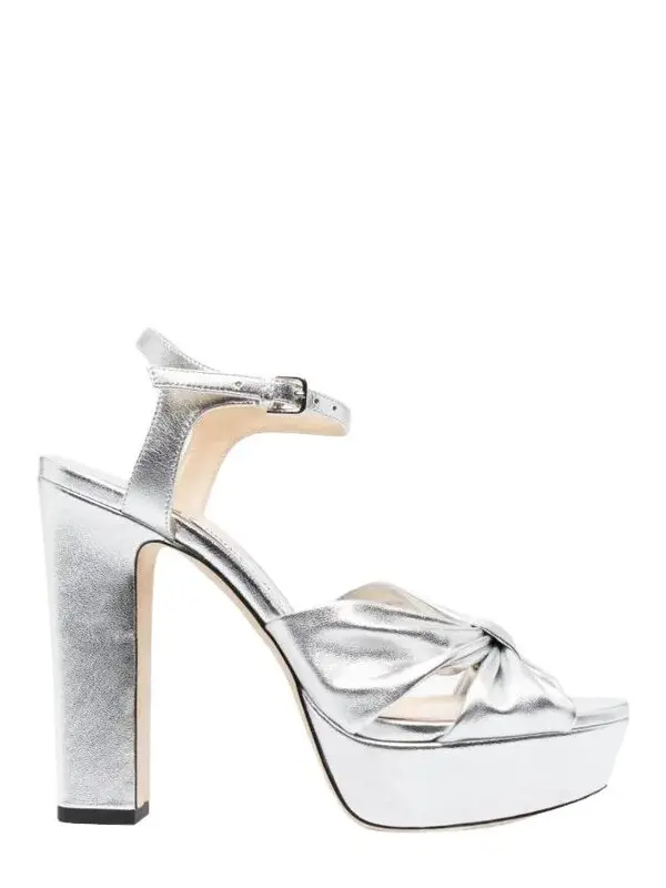 JIMMY CHOO Knot-detail Platform Sandals - White
