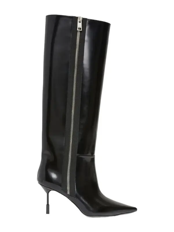 MSGM Pointed-toe Leather Boots - Black