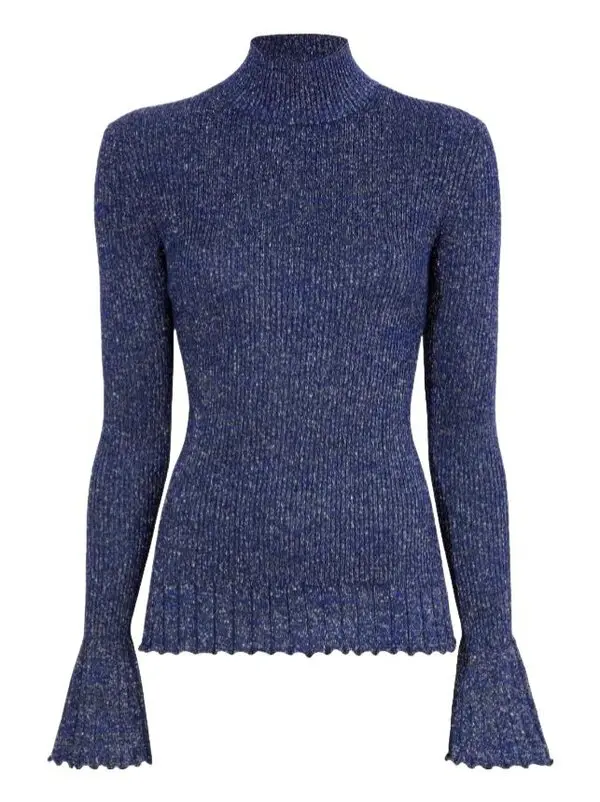 Proenza Schouler Avery Metallic Turtleneck Jumper - Blue