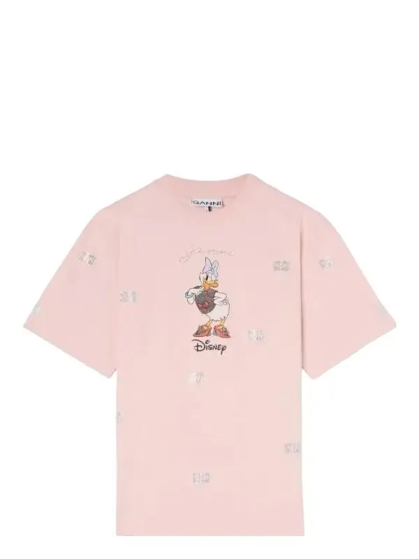 GANNI Daisy Duck Printed T-shirt - Nude