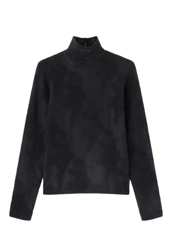 GANNI Sheer Turtleneck - Black