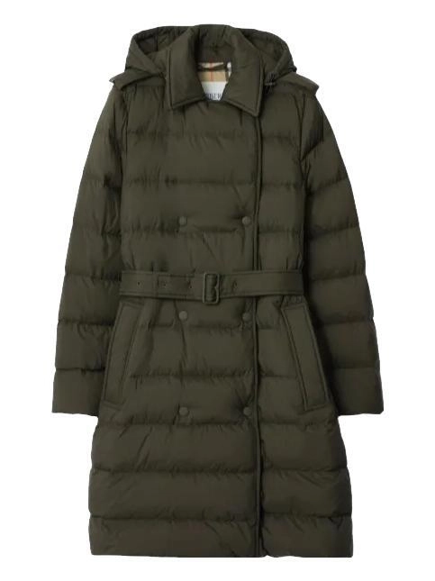 Burberry Hooded Double-breasted Puffer Coat - Shale
