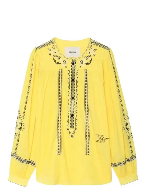 Zadig&Voltaire Tigy Embroidered Tunic - Yellow