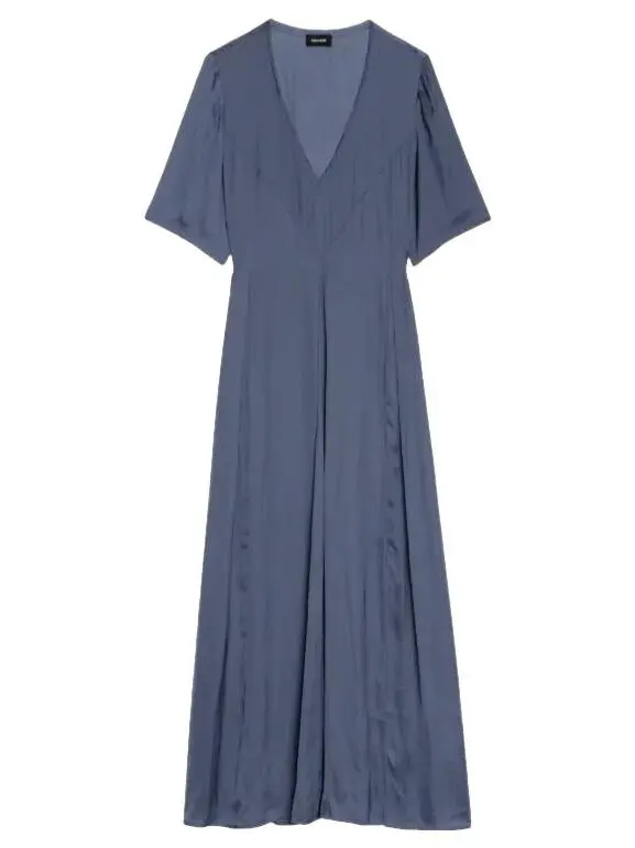 Zadig&Voltaire Rodalan V-neck Midi Dress - Gray