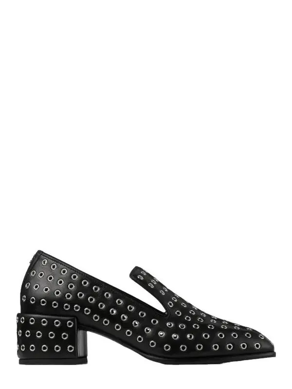 JIMMY CHOO Eliot Eyelet Leather Loafers - Black