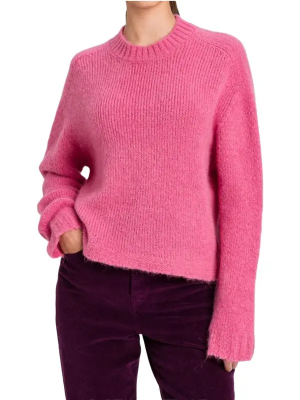 TWINSET Crew-neck Metallic Logo Sweater - Pink
