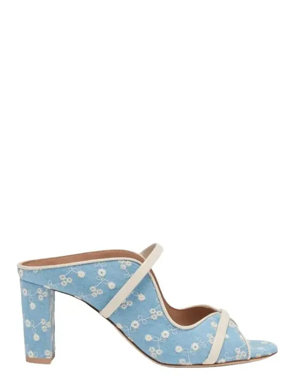 MALONE SOULIERS Norah Floral-printed Heeled Sandals - Blue