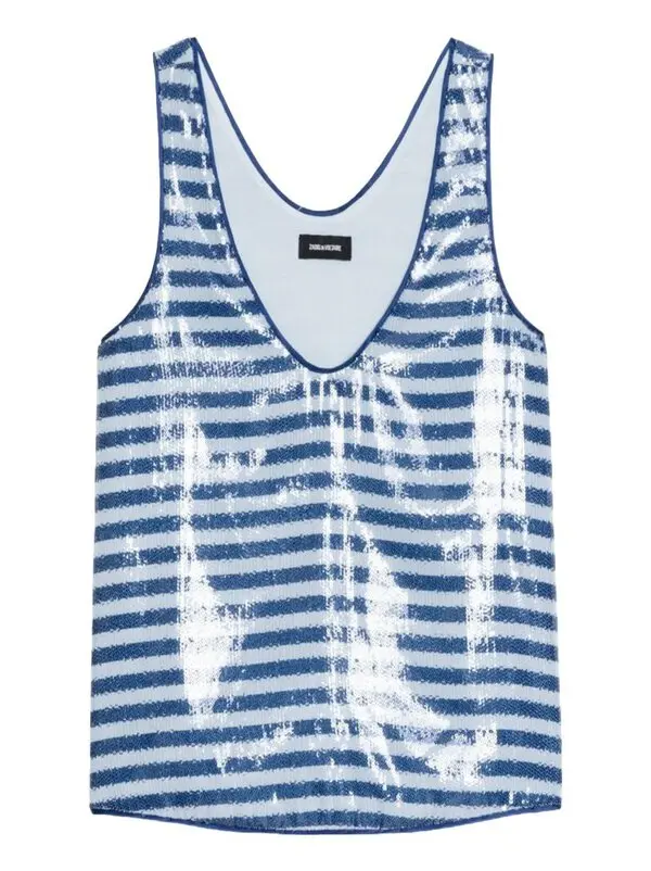Zadig&Voltaire Tarys Sequined Tank Top - Sky
