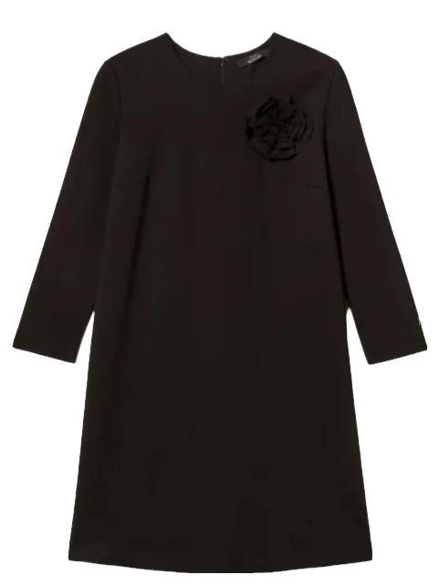 TWINSET Floral-brooch Mini Dress - Black