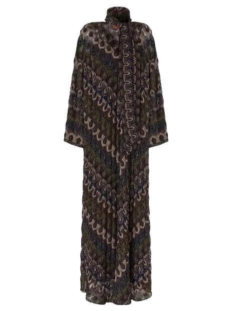 Missoni Long Sleeve Geometric Maxi Dress - Black
