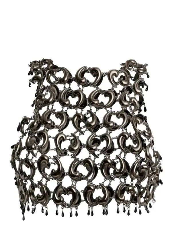 Etro Cropped Top With Metallic Paisley Details - Black