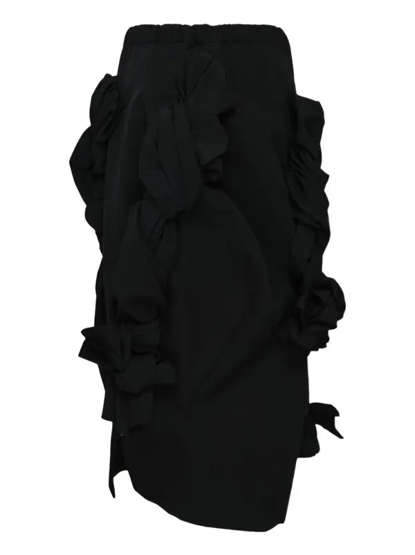 Comme Des Garçons Woven Details Midi Skirt - Black