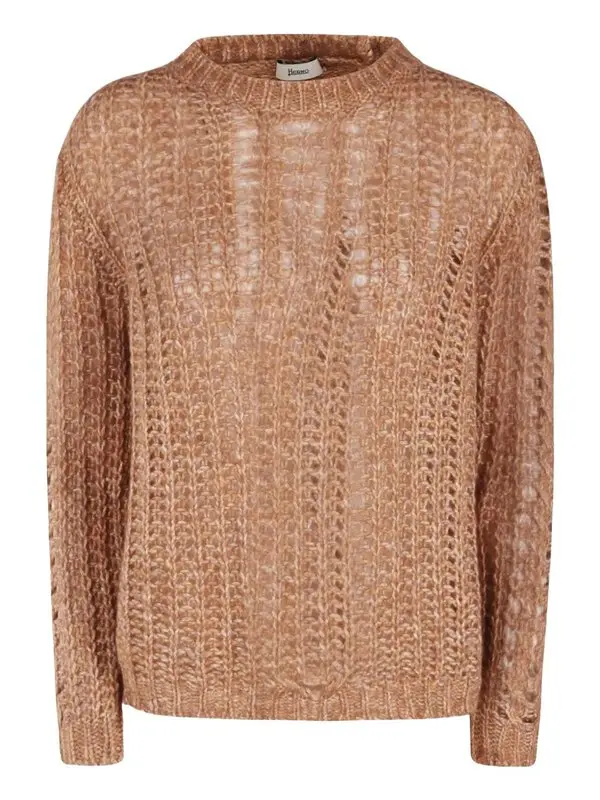 Herno Crewneck Open Knitted Jumper - Nude