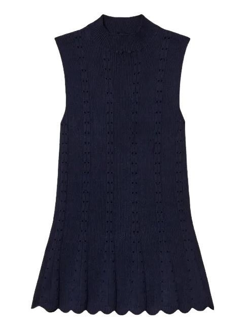 TWINSET Scalloped-trim Sleeveless Top - Black