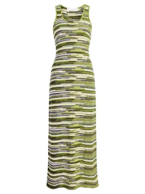 Proenza Schouler Zinah Striped Knit Dress - Green