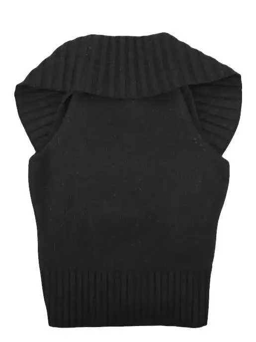 Cult Gaia Chen Open-back Ribbed Top - Black