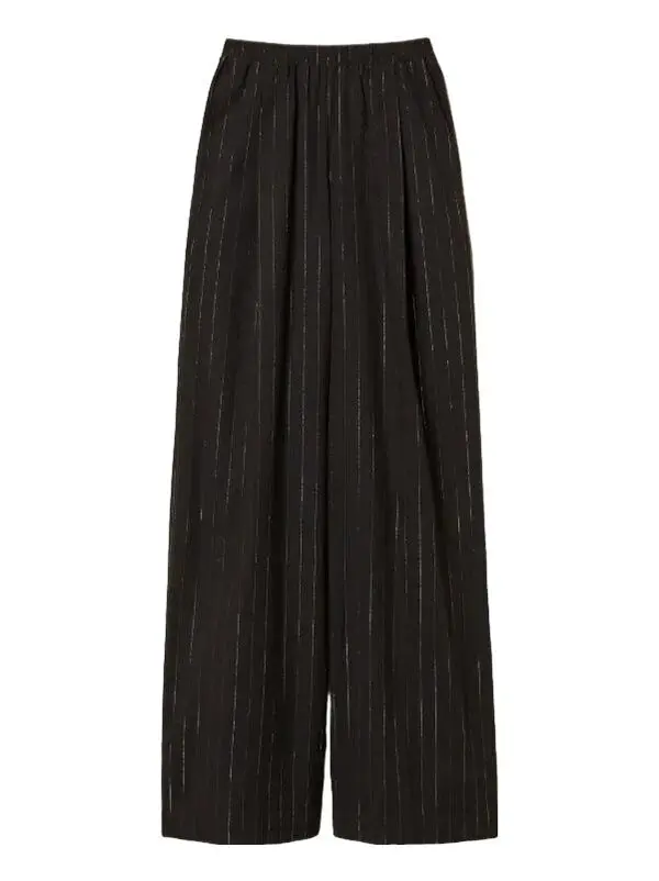 TWINSET Pinstriped Palazzo Trousers - Black