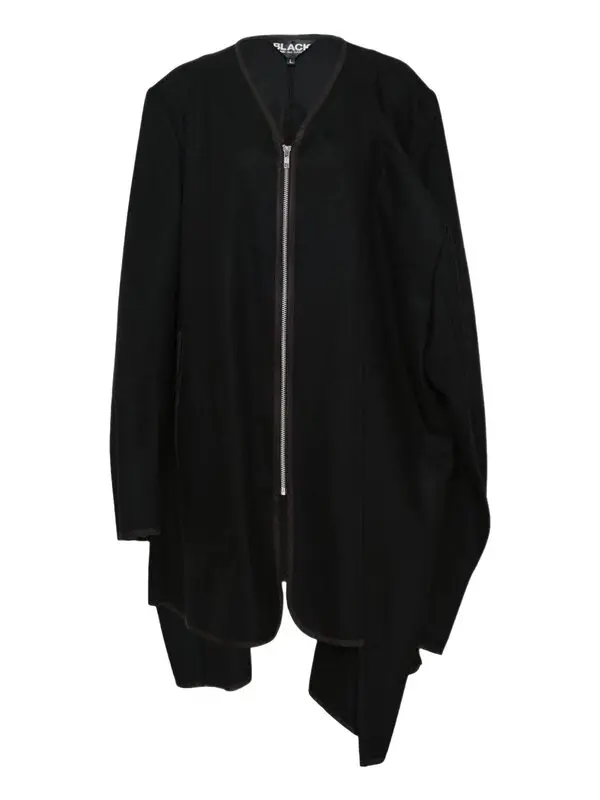 Comme Des Garçons Zip-up Patchwork Cape - Black