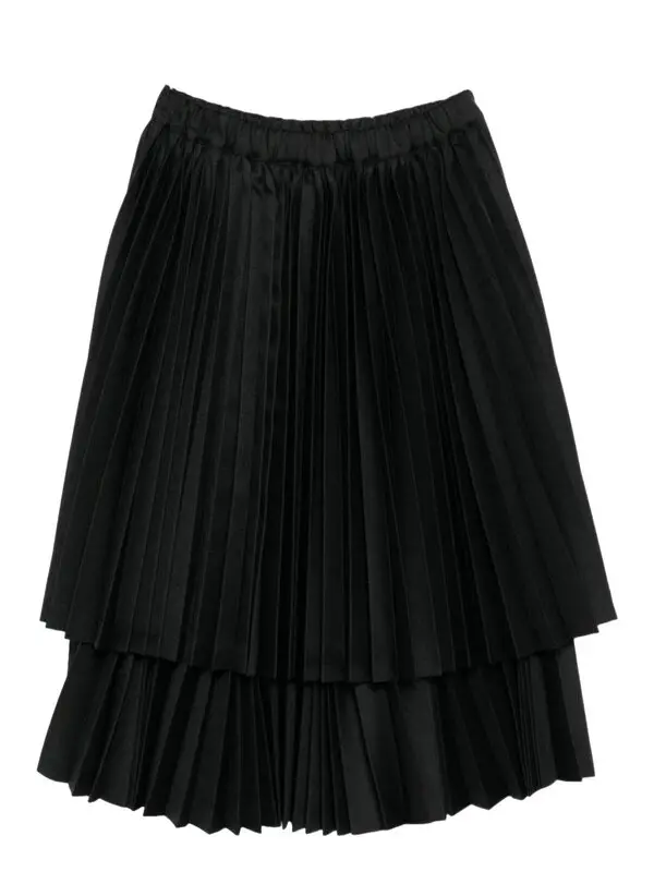 Comme Des Garçons Pleated Midi Skirt - Black