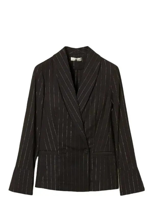 TWINSET Pinstriped Blazer - Black