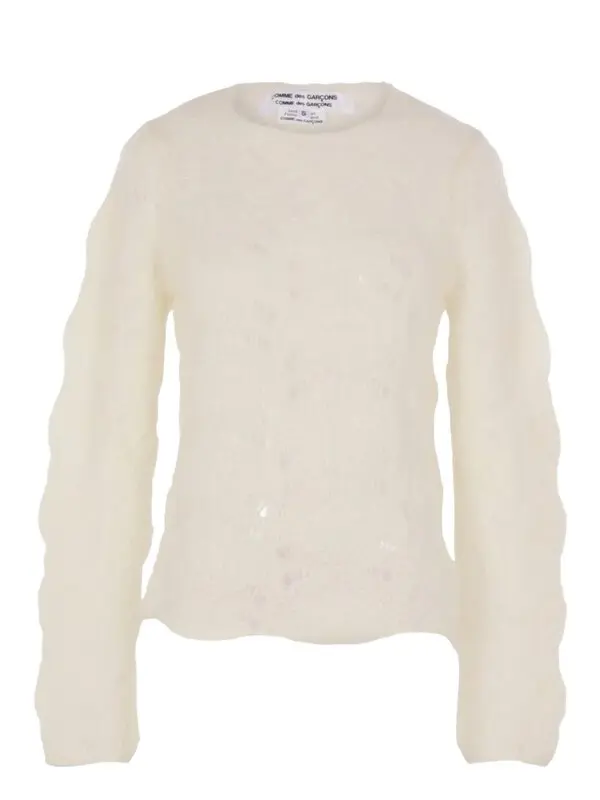 Comme Des Garçons Open-work Long-sleeve Sweater - Ivory