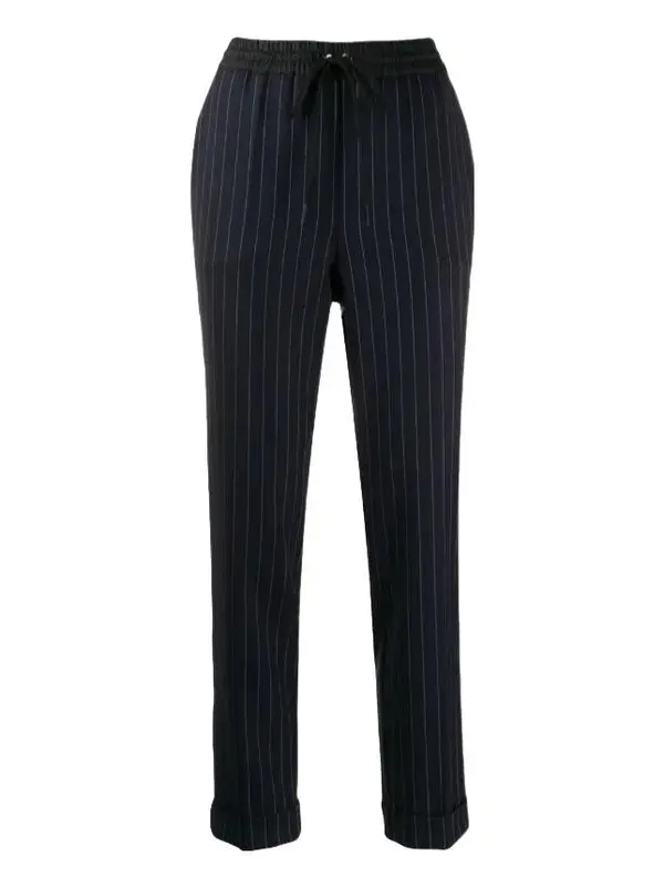 P.a.r.o.s.h Pinstriped Tailored Trousers With Rolled Cuffs - Black