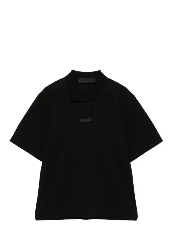 Fear Of God Piqué Cropped Polo Top - Black
