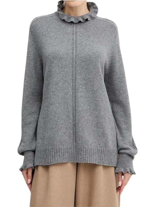 TWINSET Cashmere-blend Ruffled Pullover - Gray